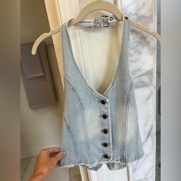 One Teaspoon | Tops | Oneteaspoon Denim Halter Top | Poshmark